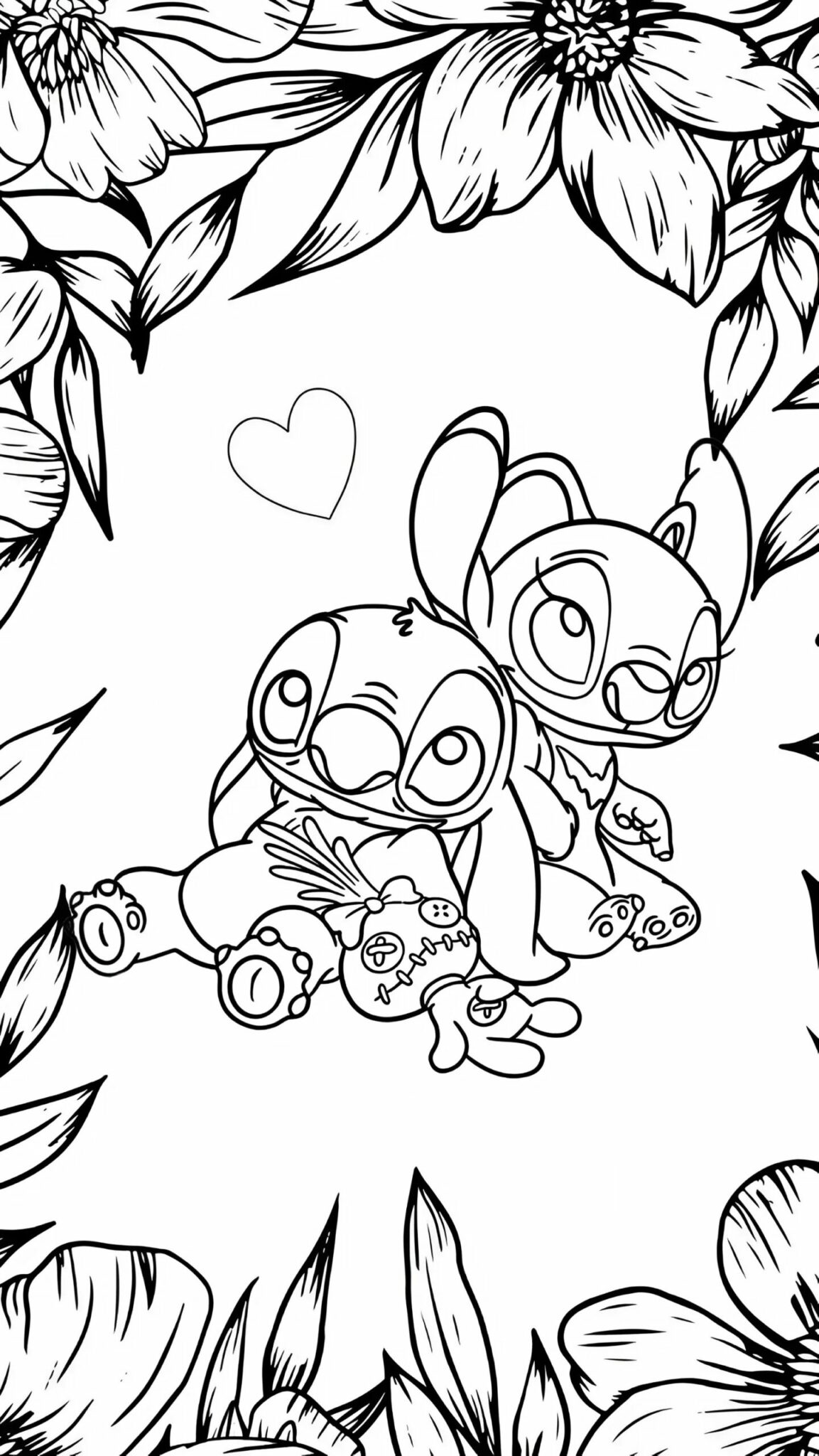Free Printable Stitch and Angel Coloring Pages - 12 Pages for Kids