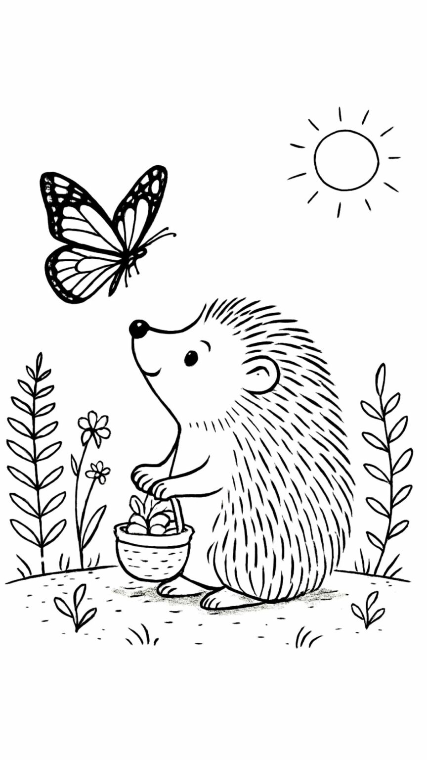 Free Hedgehog Coloring Page – 19 Printable Pages (PDF)