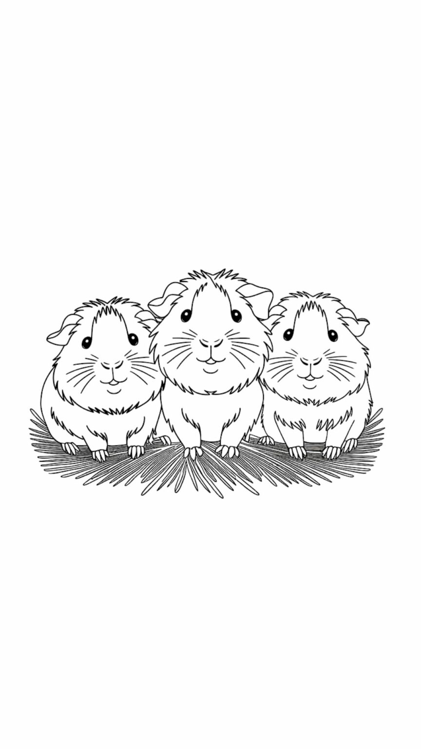 Free Printable Guinea Pigs Coloring Pages - 18 Pages PDF