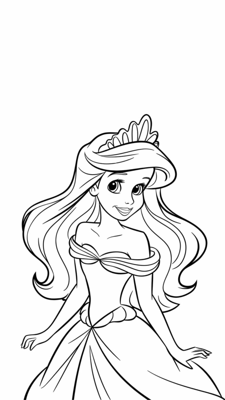 Printable Ariel Coloring Pages – 15 Free Coloring Sheets for Kids to ...